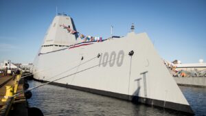 The Navy’s Futuristic $8 Billion Stealth ‘Battleship’ Slips Out of Port ...